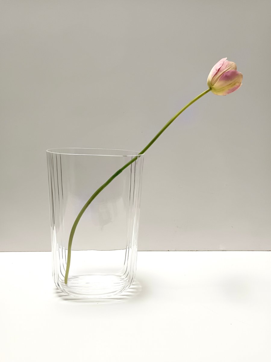 Rectangular Transparent Murano Glass Vase by Carlo Moretti, Italy ...