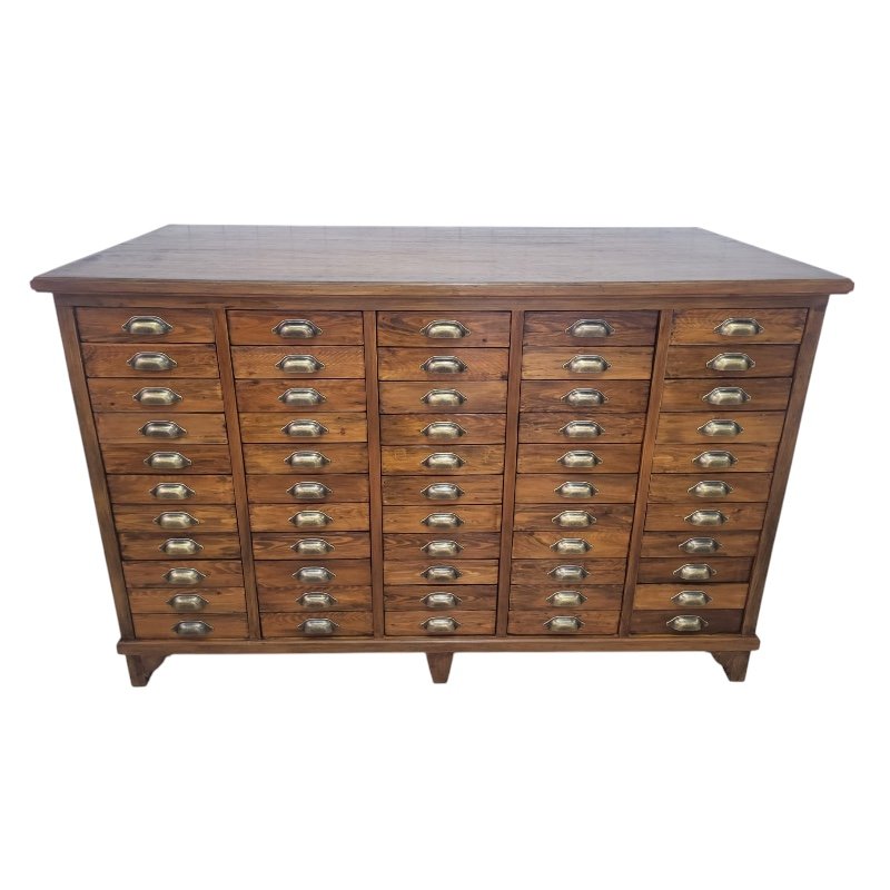 Spanish Chest with Sixty Drawers with Brass Handlebars for sale at Pamono