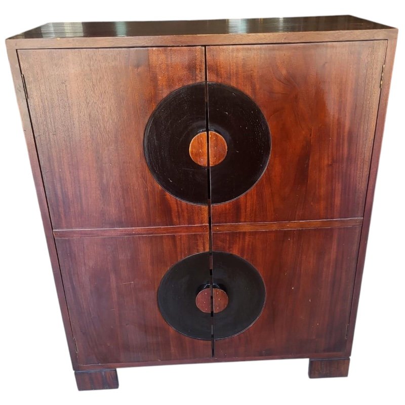 Vintage Spanish Teak Wardrobe with Doors and Drawers for sale at Pamono