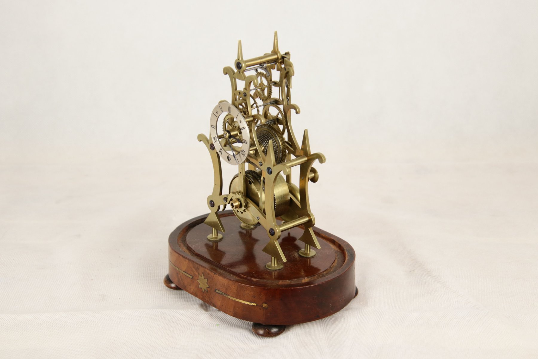 Small Antique Skeleton Clock, England, 19th Century for sale at Pamono