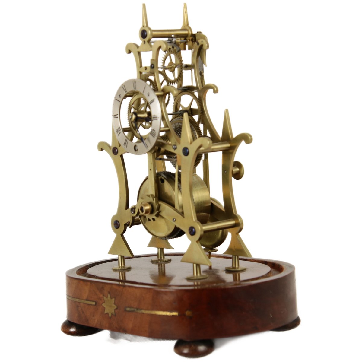 Small Antique Skeleton Clock, England, 19th Century for sale at Pamono