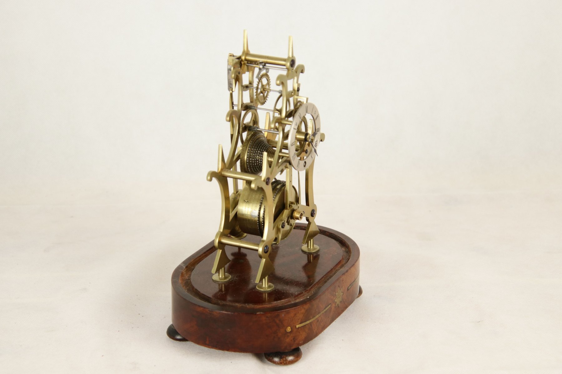 Small Antique Skeleton Clock, England, 19th Century for sale at Pamono