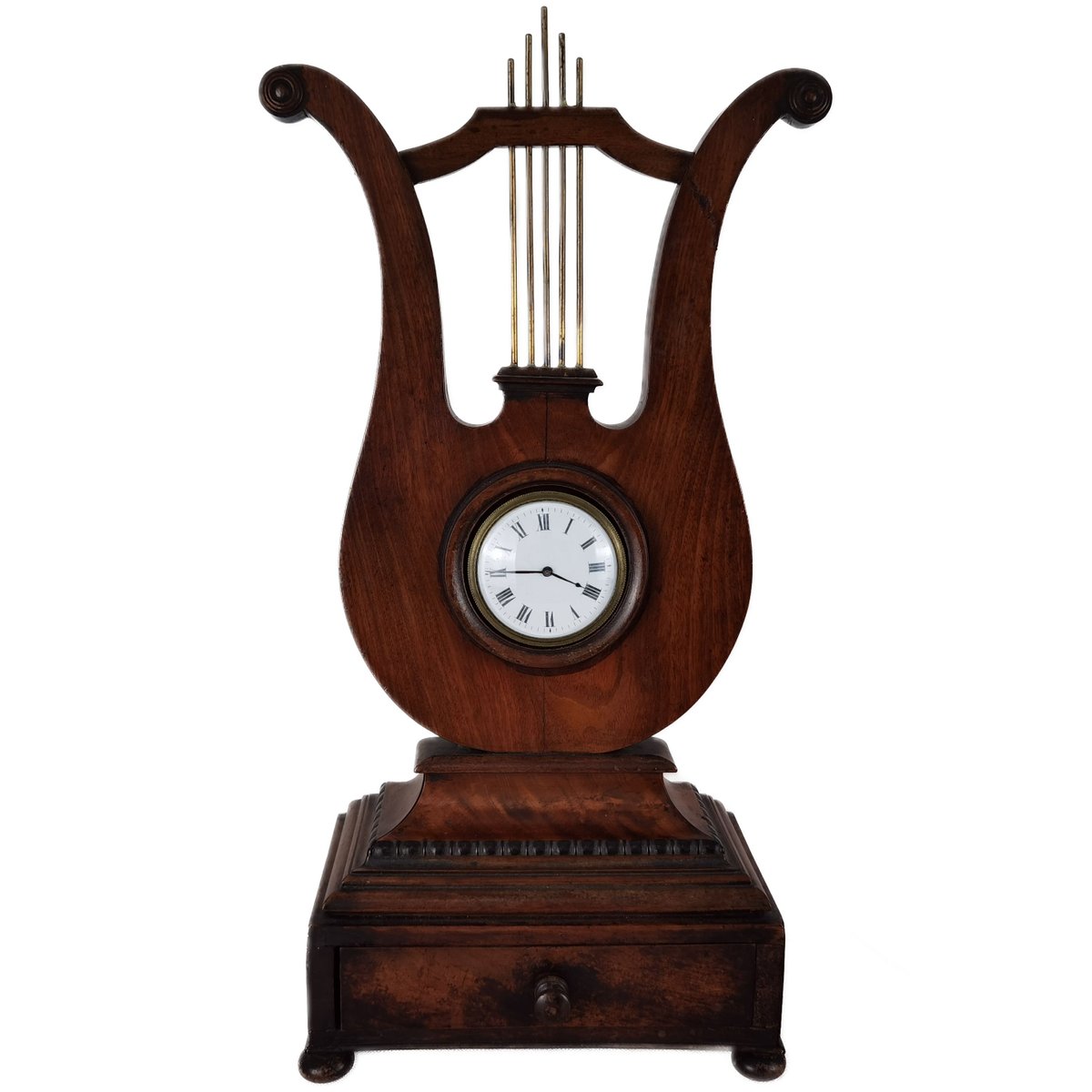 Antique Lyra Table Clock, 1800s for sale at Pamono