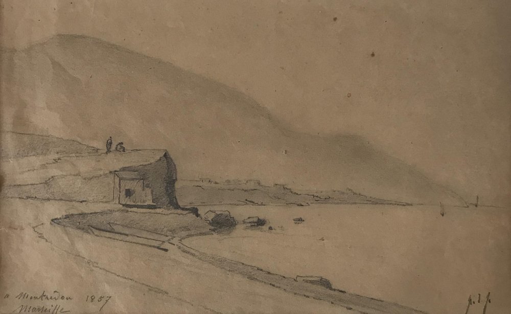 Paul De Fabry, Marseille-Montredon, 1857, Pencil Drawing for sale at Pamono