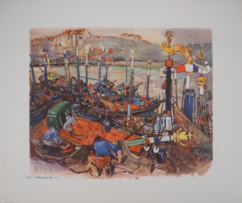 Mathurin Meheut, Brittany, The Artisanal Bunkering Flotilla, 1955 ...
