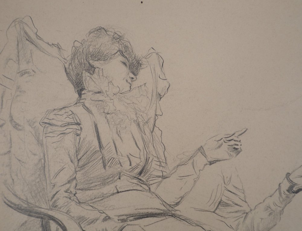 Léopold Franz Kowalski, Eleanor in the Armchair, Original Drawing for ...