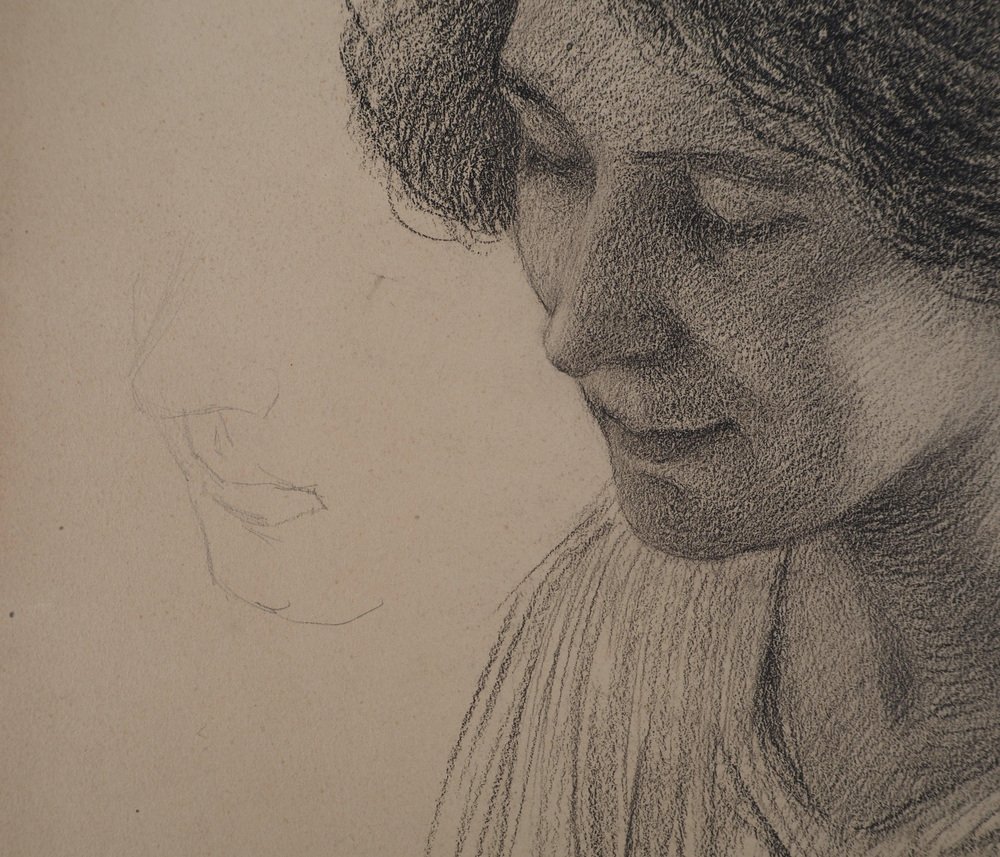 Léopold Franz Kowalski, Portrait of Amélia, Original Drawing for sale ...