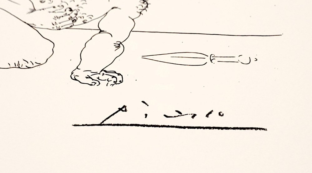 After Pablo Picasso, Dying Minotaur, Lithograph, 1973 for sale at Pamono