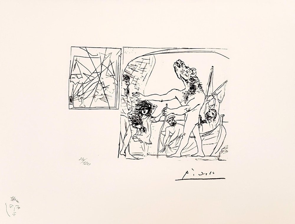 After Pablo Picasso, Blind Minotaur, Lithograph, 1973 for sale at Pamono