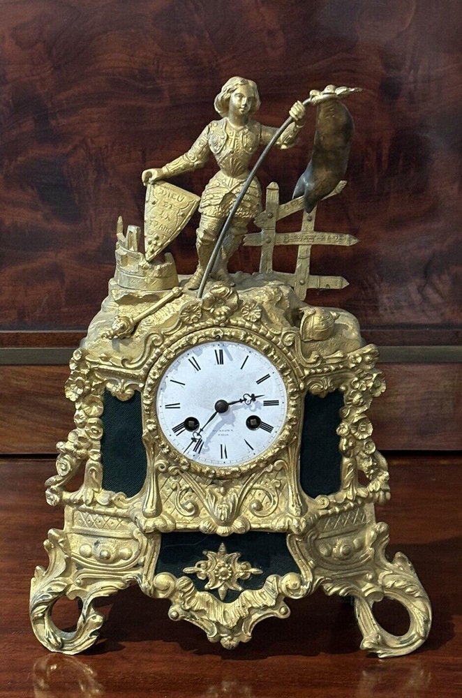 Antique French Empire Ormolu Clock for sale at Pamono