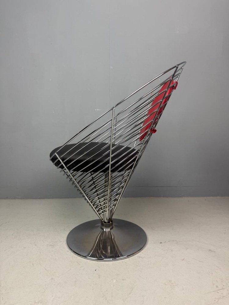 Danish Wire Cone Chair attributed to Verner Panton for Fritz Hansen ...