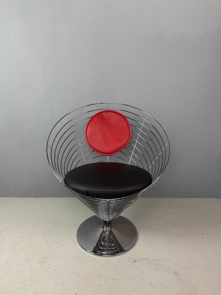 Danish Wire Cone Chair attributed to Verner Panton for Fritz Hansen ...