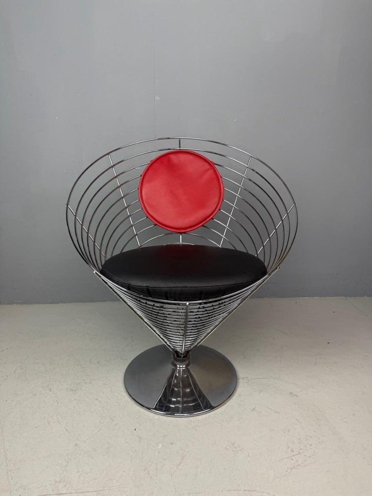 Danish Wire Cone Chair attributed to Verner Panton for Fritz Hansen ...