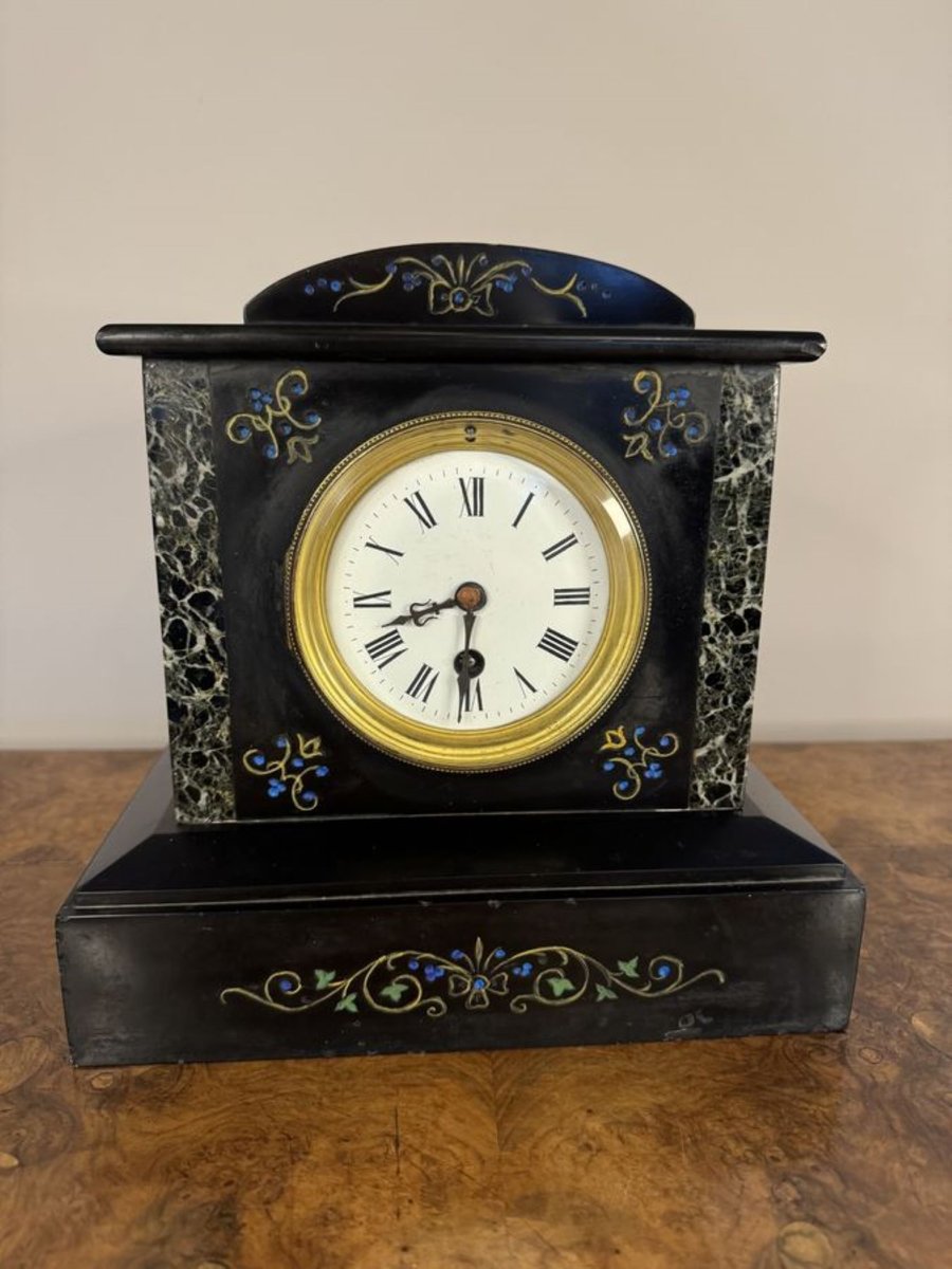 Antique Victorian Marble Mantle Clock, 1880 for sale at Pamono