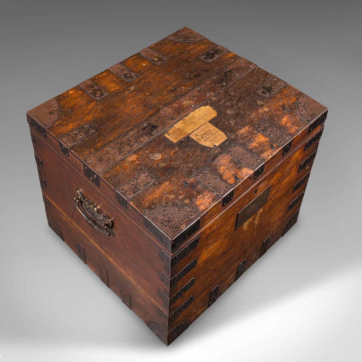 Antique Victorian Fitted Silver Chest in Oak for sale at Pamono