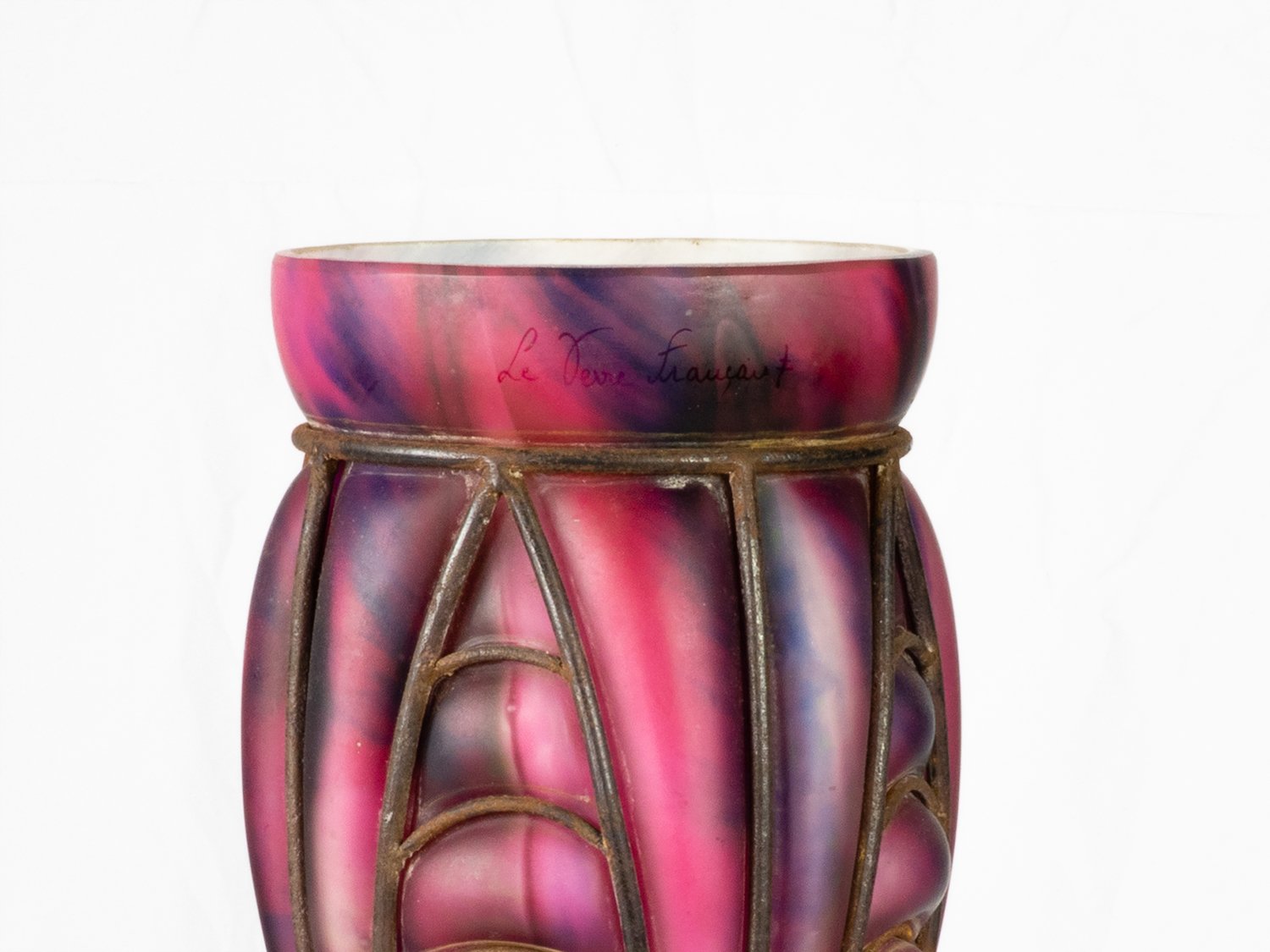 Art Deco Glass Vase by Charles Schneider for Le Verre Français, 1920s ...