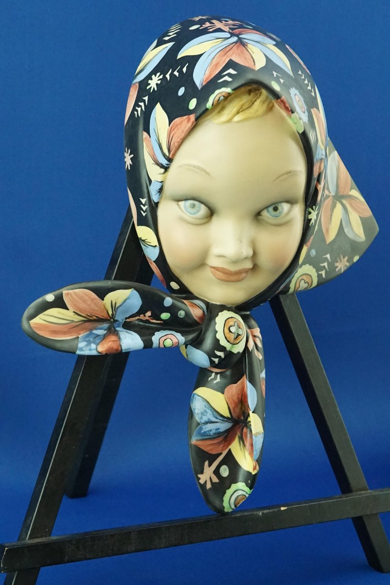 Art Deco Style Ceramic Wall Mask Depicting the Face of a Little Girl by ...