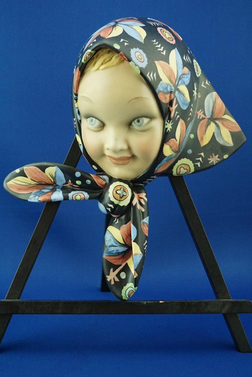 Art Deco Style Ceramic Wall Mask Depicting the Face of a Little Girl by ...