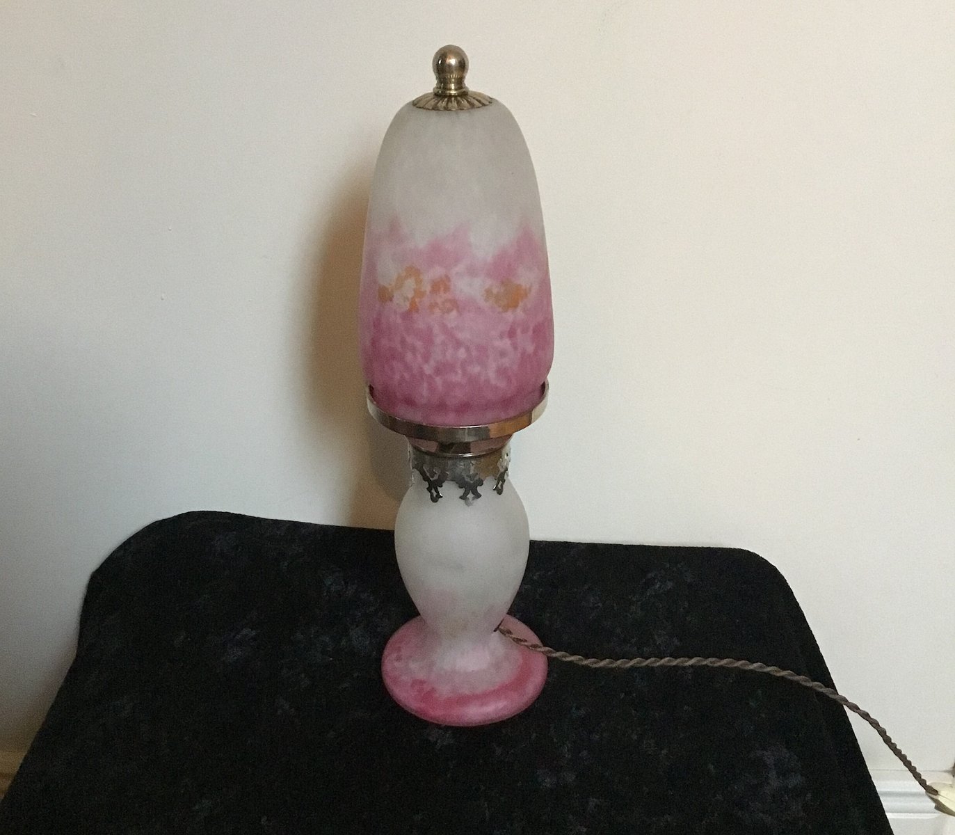 Art Deco Table Lamp with Glass Clay by Louis Fontaine, 1920s for sale ...