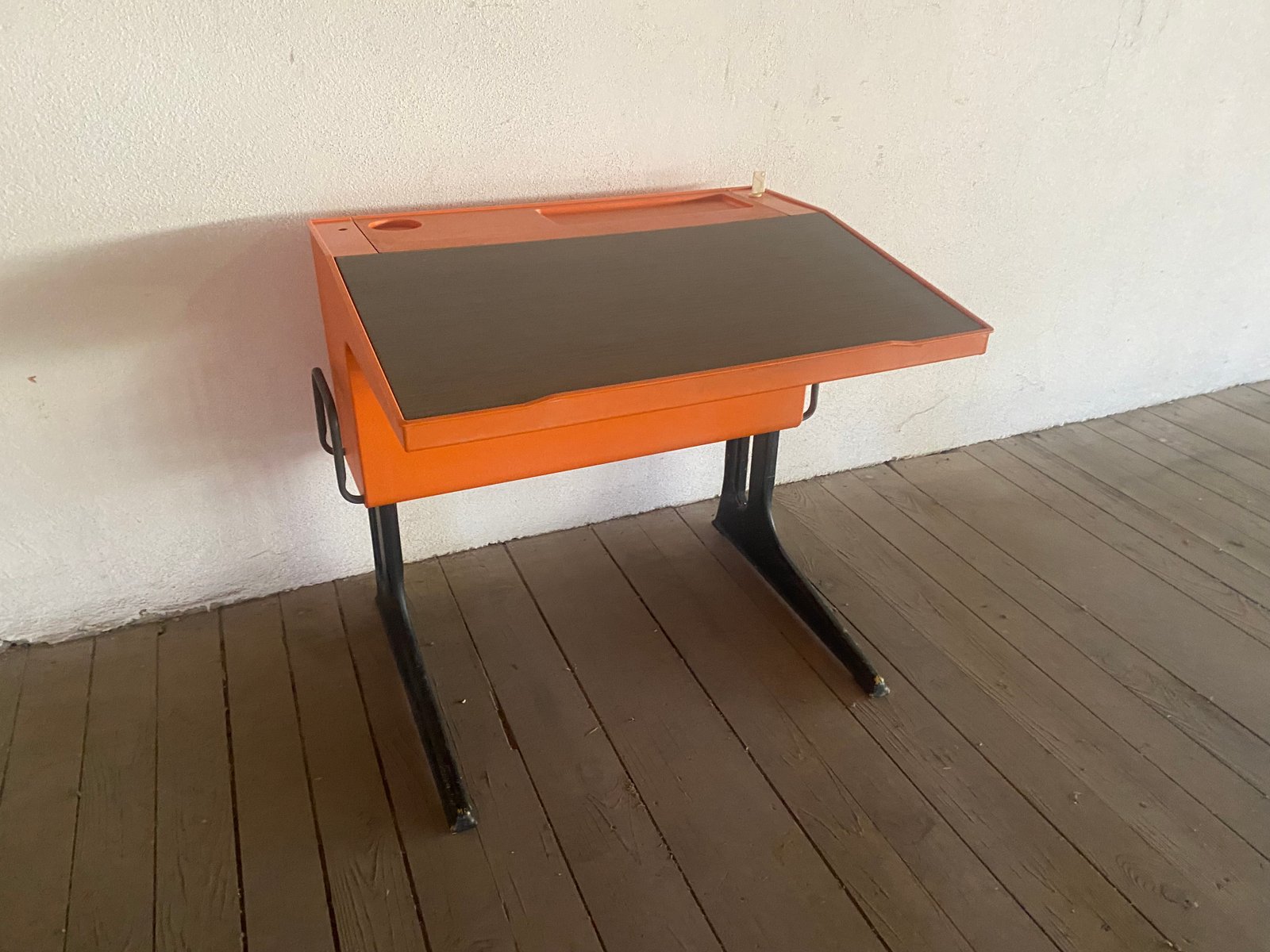 Vintage Space Age Desk in Orange by Luigi Colani for Flötotto, Set of 2 ...
