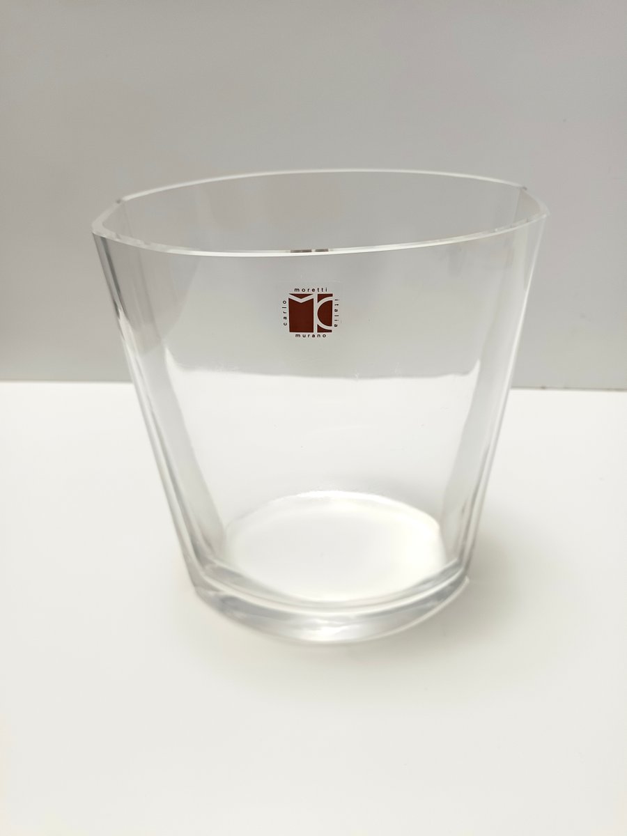 Transparent Murano Glass Vase by Carlo Moretti, Italy, 1990s for sale ...