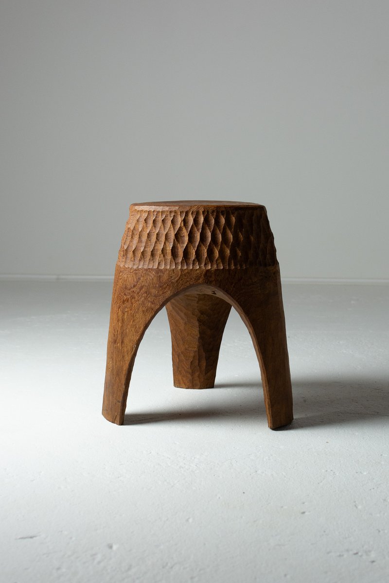 20th Century African Tribal Carved Hardwood Side Table for sale at Pamono