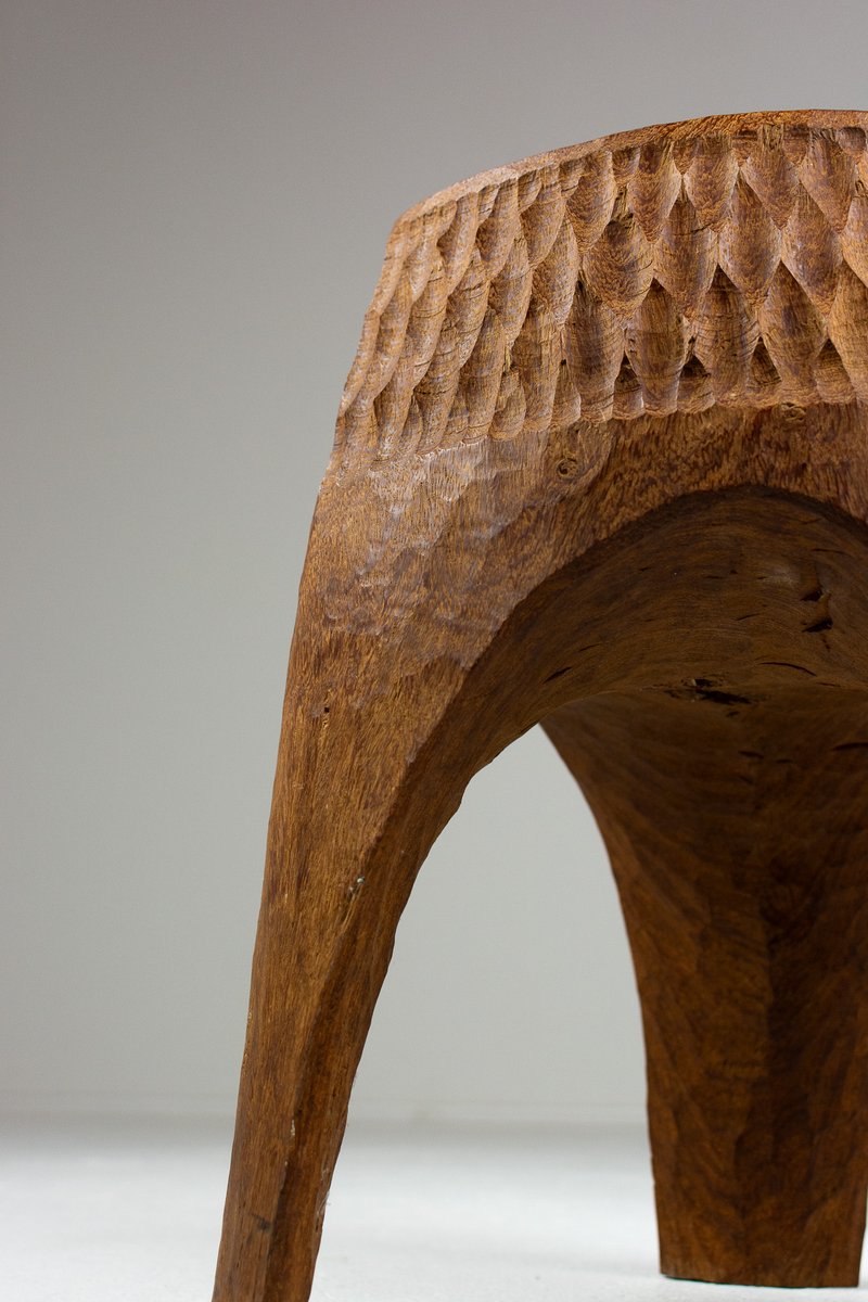 20th Century African Tribal Carved Hardwood Side Table for sale at Pamono