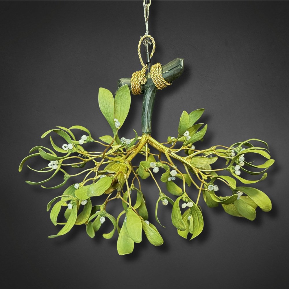 Art Nouveau Mistletoe Ceiling Lamp, France, 1900s for sale at Pamono
