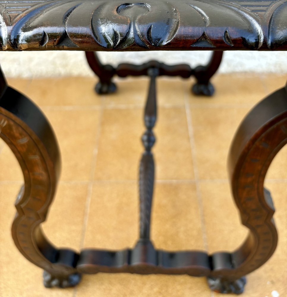 Early 19th Century Baroque Spanish Side Table with Lyre Legs and ...