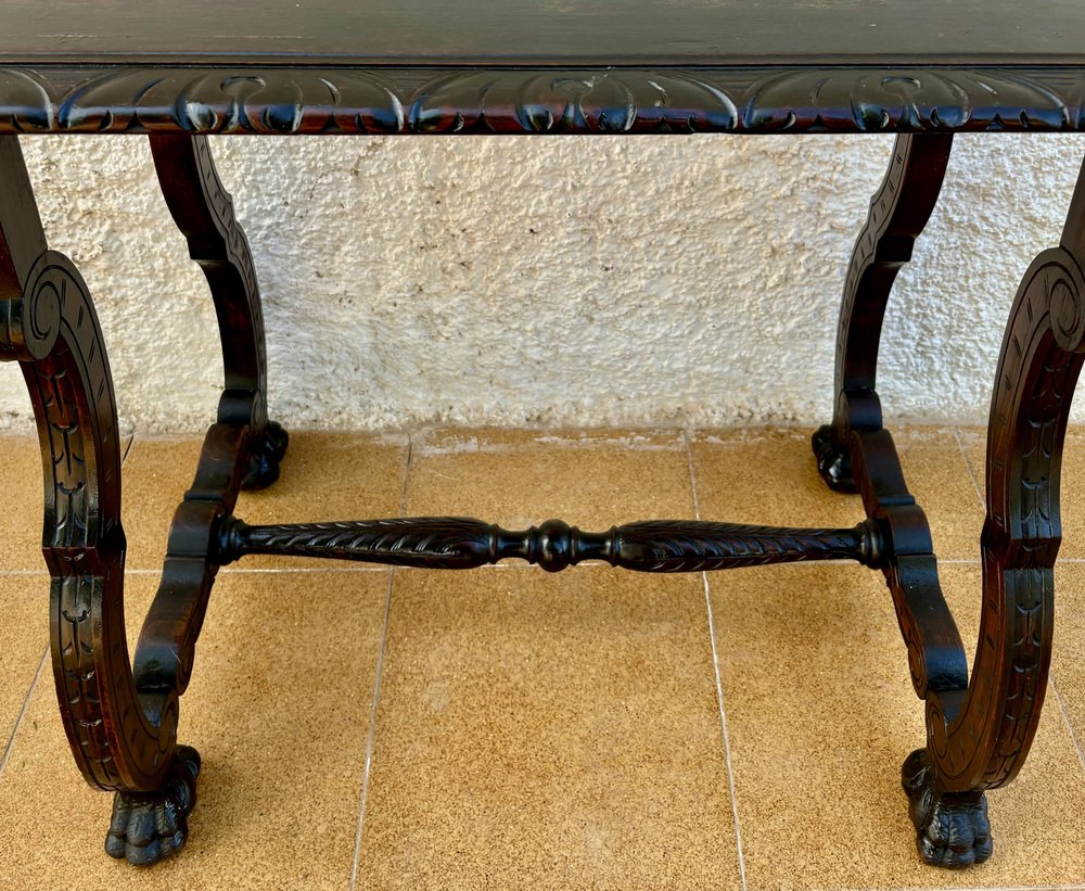 Early 19th Century Baroque Spanish Side Table with Lyre Legs and ...