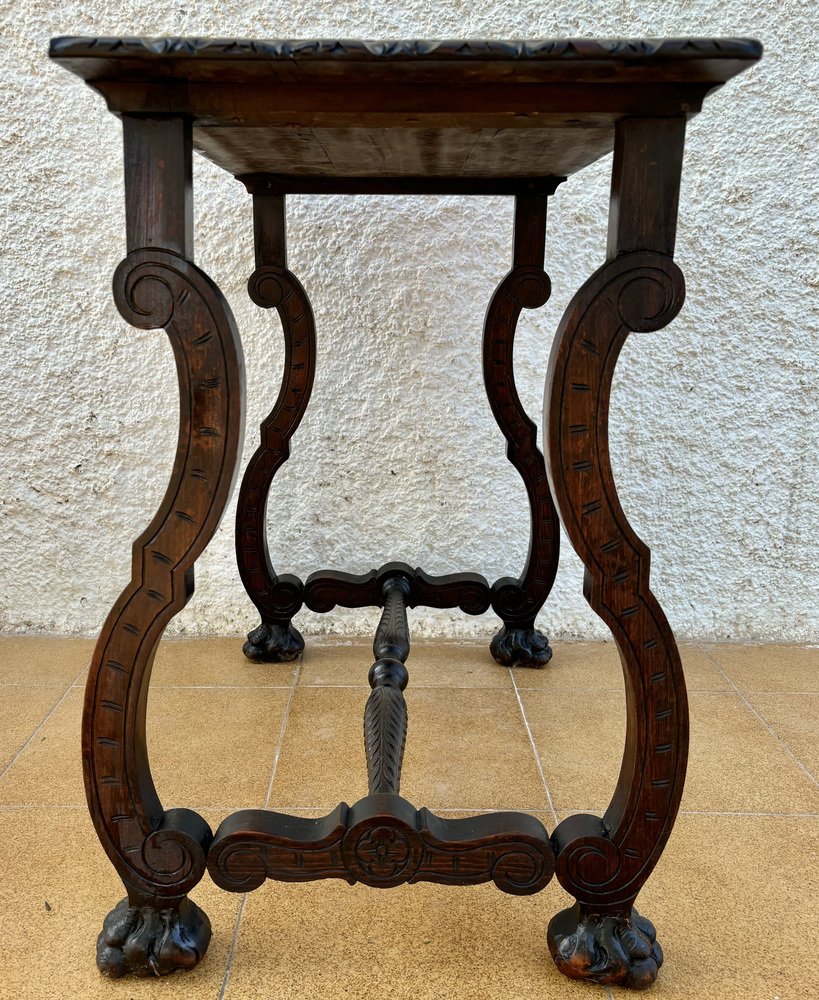 Early 19th Century Baroque Spanish Side Table with Lyre Legs and ...