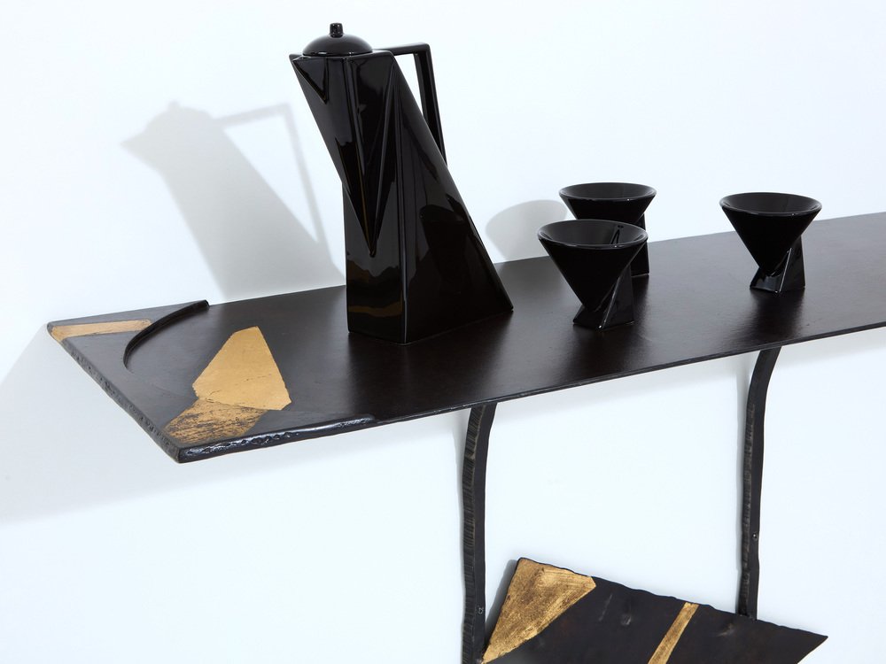 Brutalist Console Tables in Wrought Iron by Jean-Jacques Argueyrolles ...