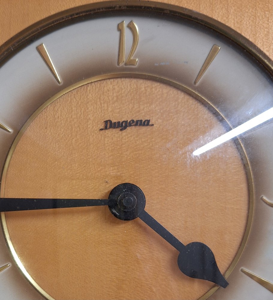 Mid-Century German Wall Clock from Dugena, 1960s for sale at Pamono