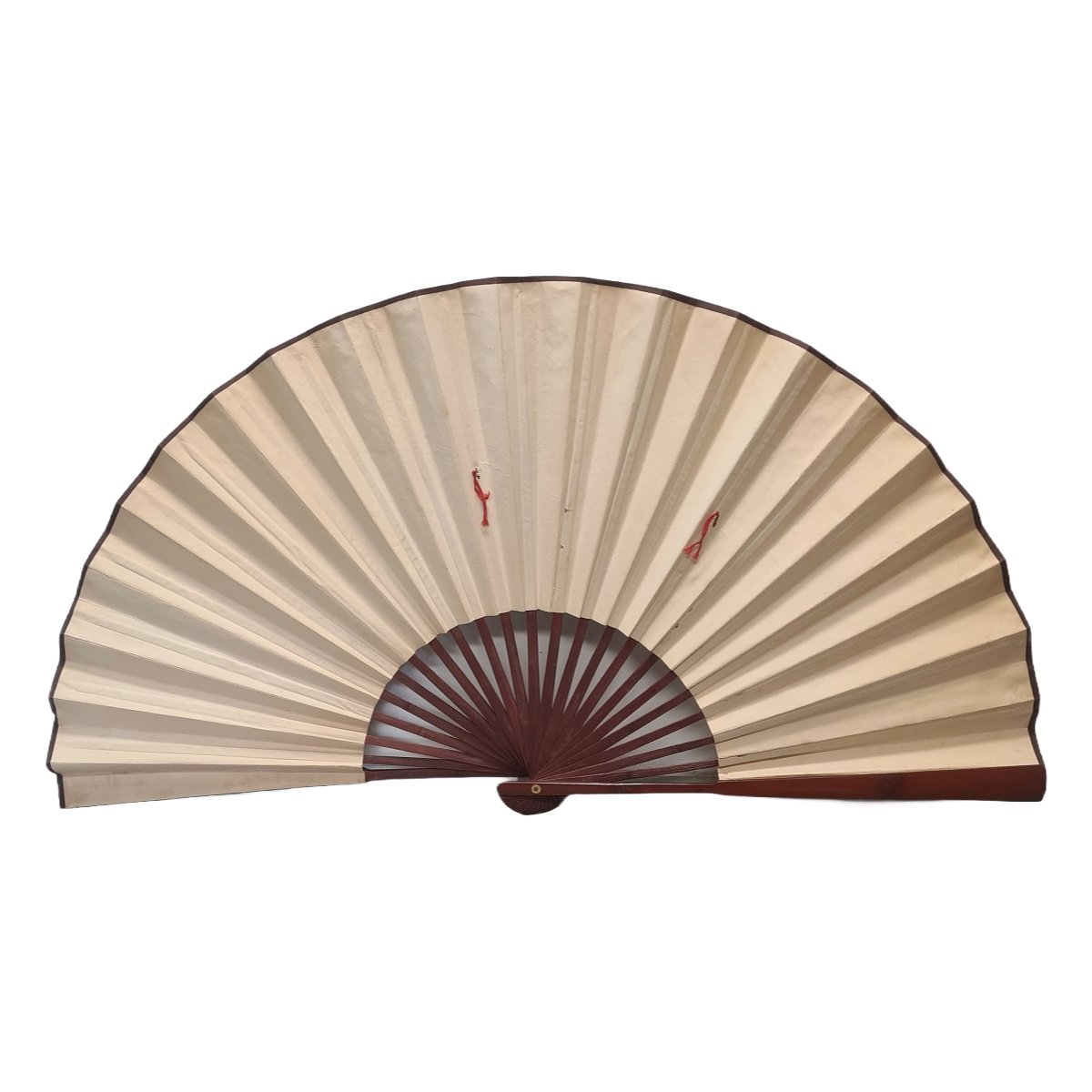 Large Vintage Chinese Fan with Birds, 1960s for sale at Pamono