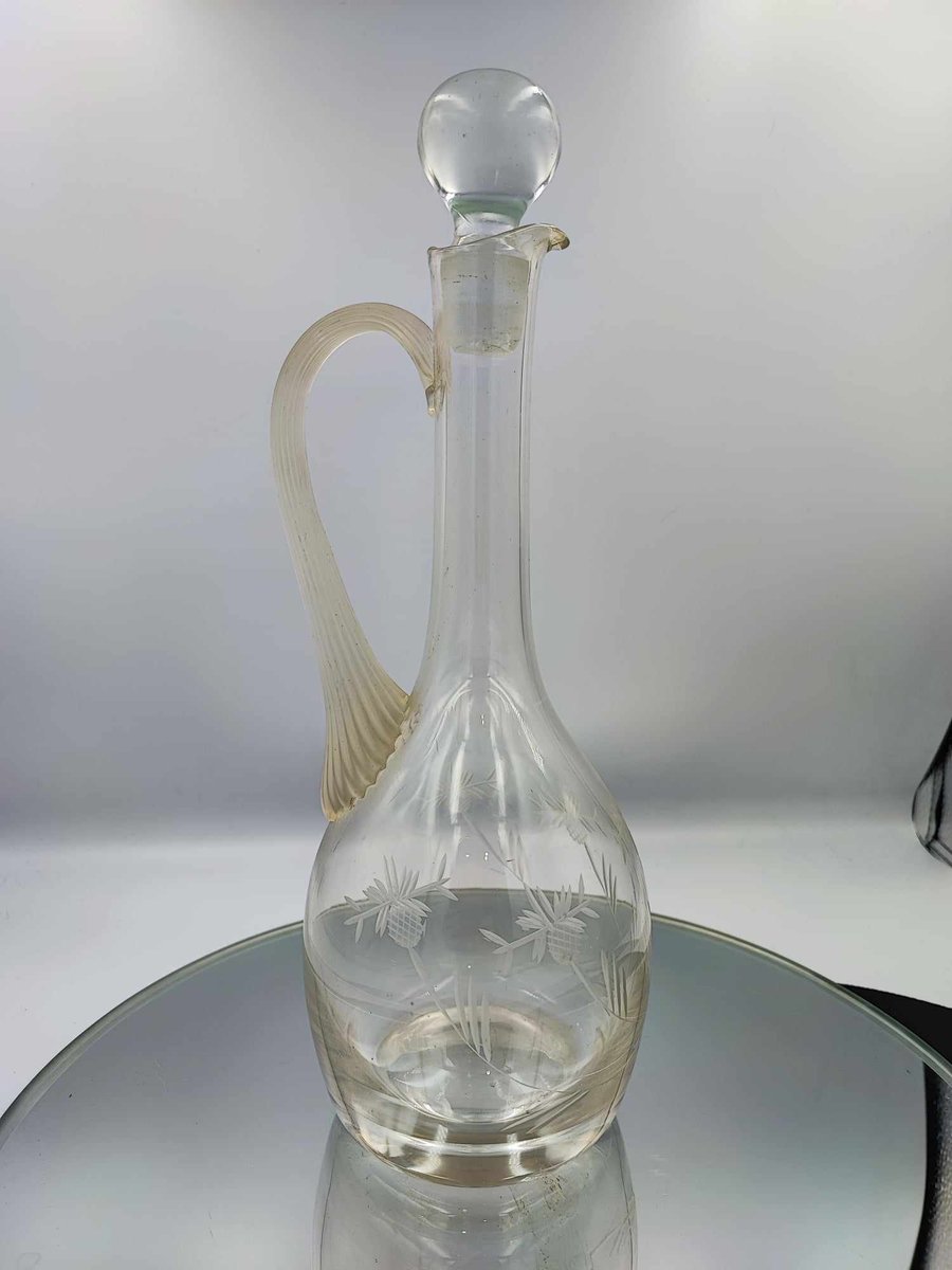 Antique Pre-War Glass Carafe, 1890s for sale at Pamono