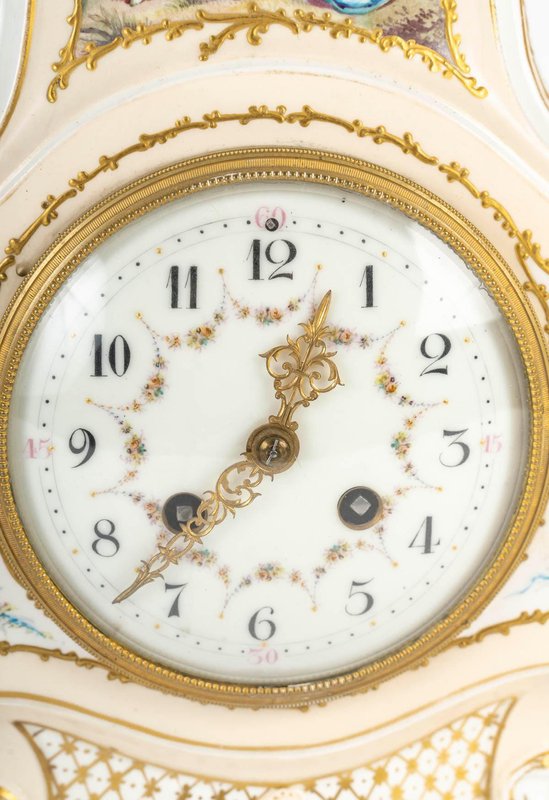 19th Century Porcelain Clock for sale at Pamono