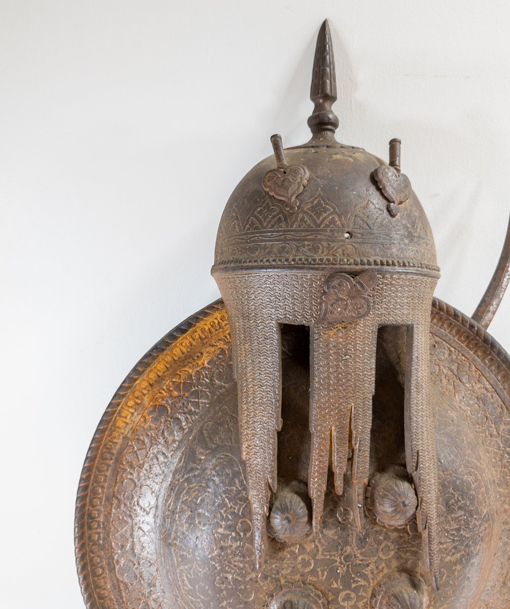 20th Century Decorative Cast Iron Middle Eastern Arms & Armor Wall ...