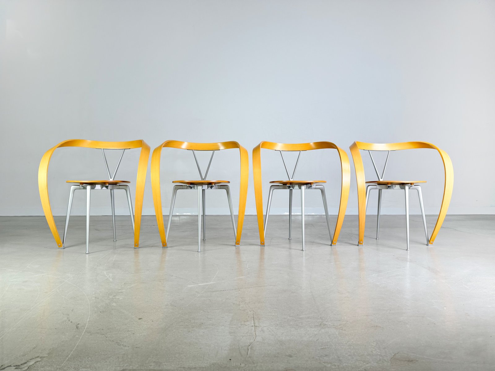 Reverse Chairs by Andrea Branzi for Cassina, Set of 4 for sale at Pamono