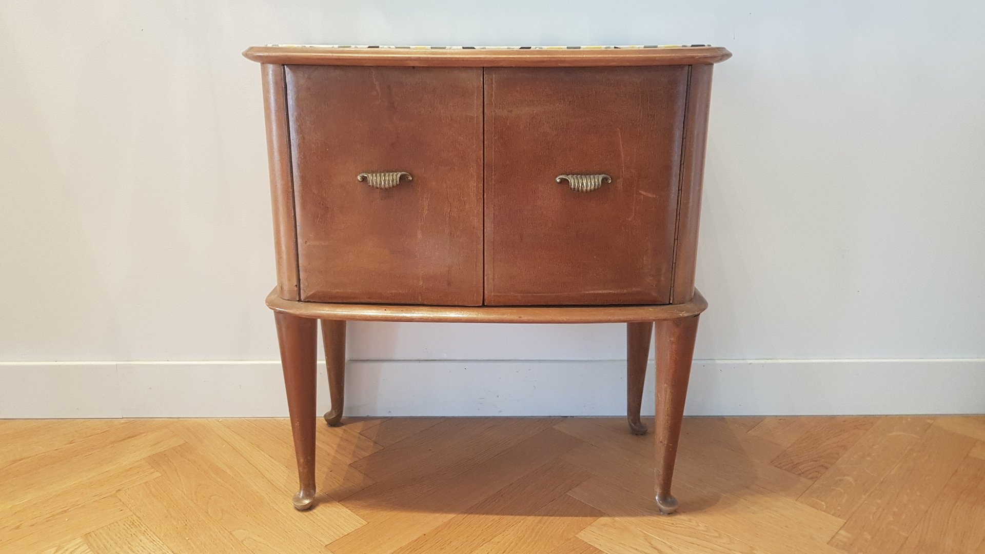 Cabinet with Resin Fabric Top, 1950s for sale at Pamono
