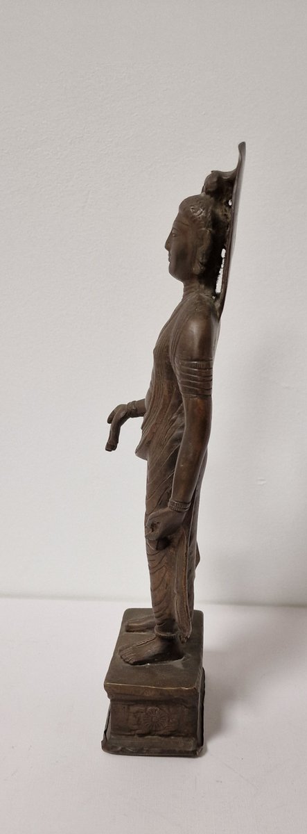 Kashmiri Artist, Kayotsarga Asana Varada Mudra Relief Base with Wheel ...