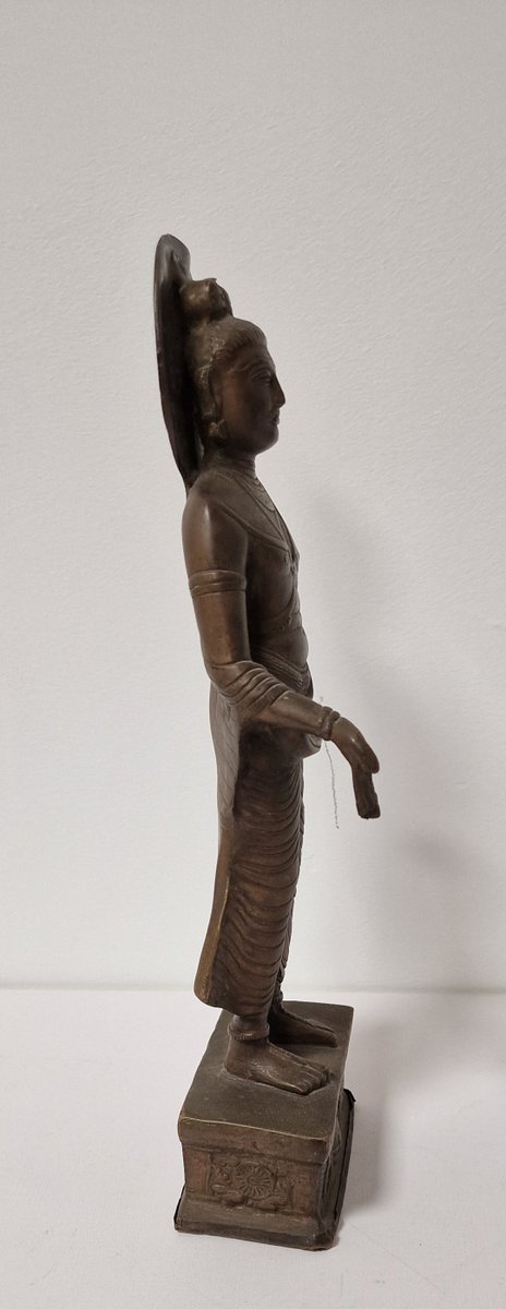 Kashmiri Artist, Kayotsarga Asana Varada Mudra Relief Base with Wheel ...