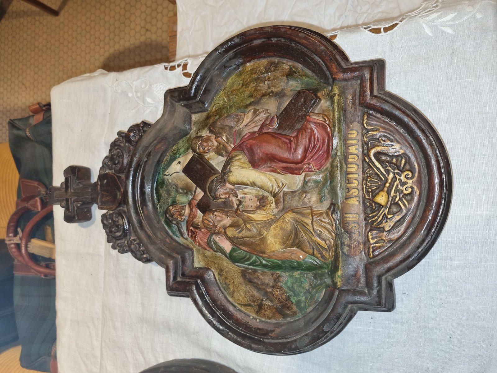 Stations of the Cross Triptych: VI, XI and XII, Painted High Relief ...