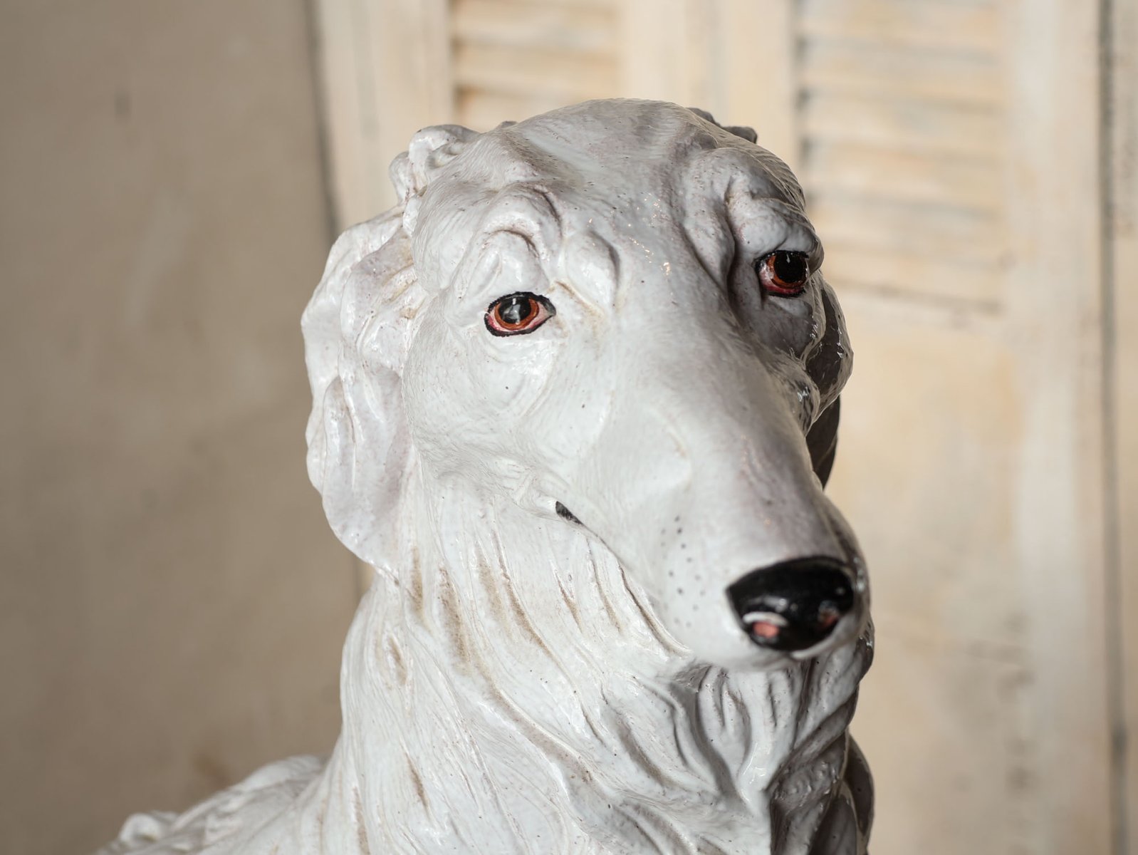 Italian Artist, Sculpture of a Borzoi Hound, 1970s, White-Painted ...