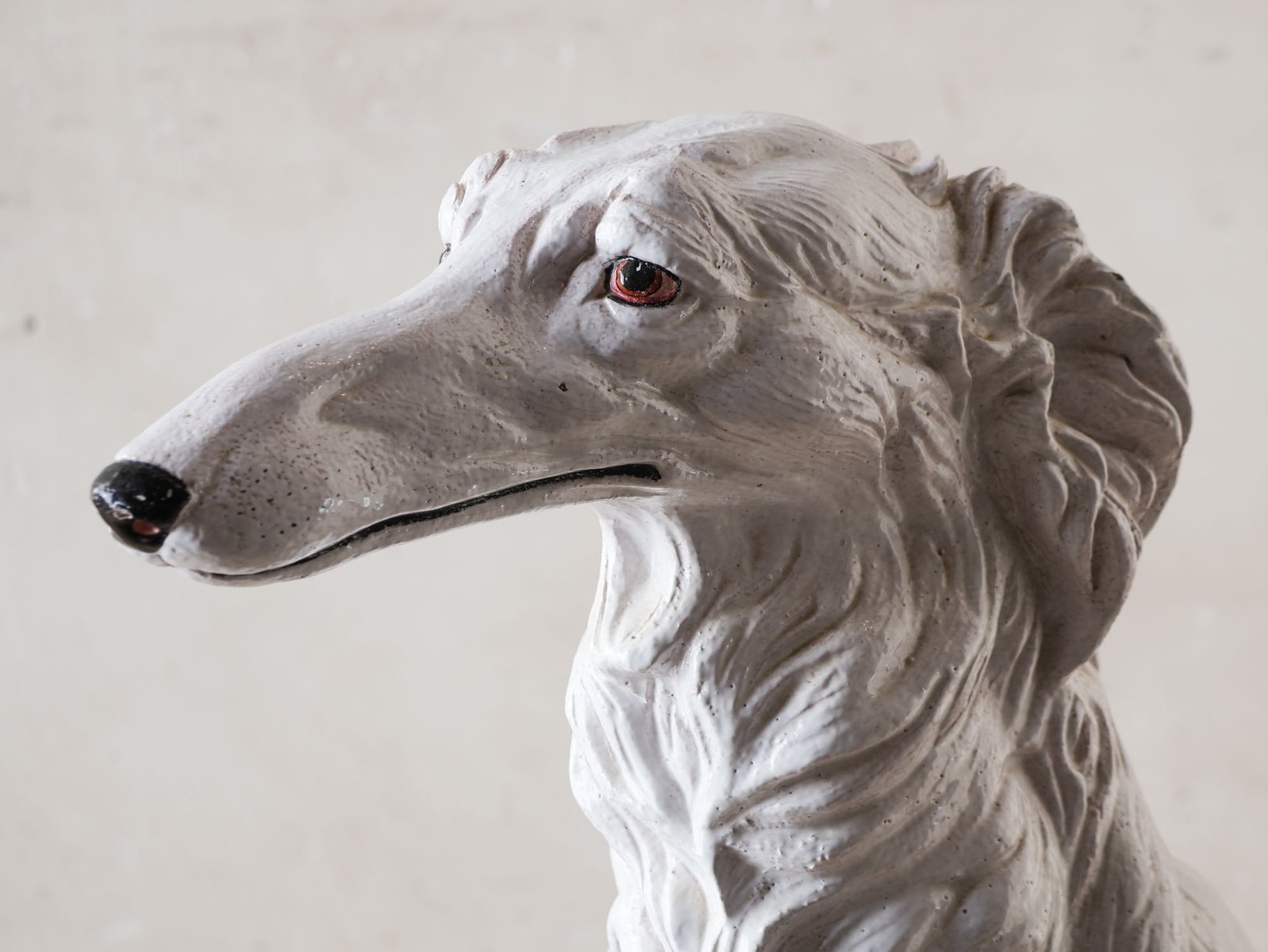 Italian Artist, Sculpture of a Borzoi Hound, 1970s, White-Painted ...