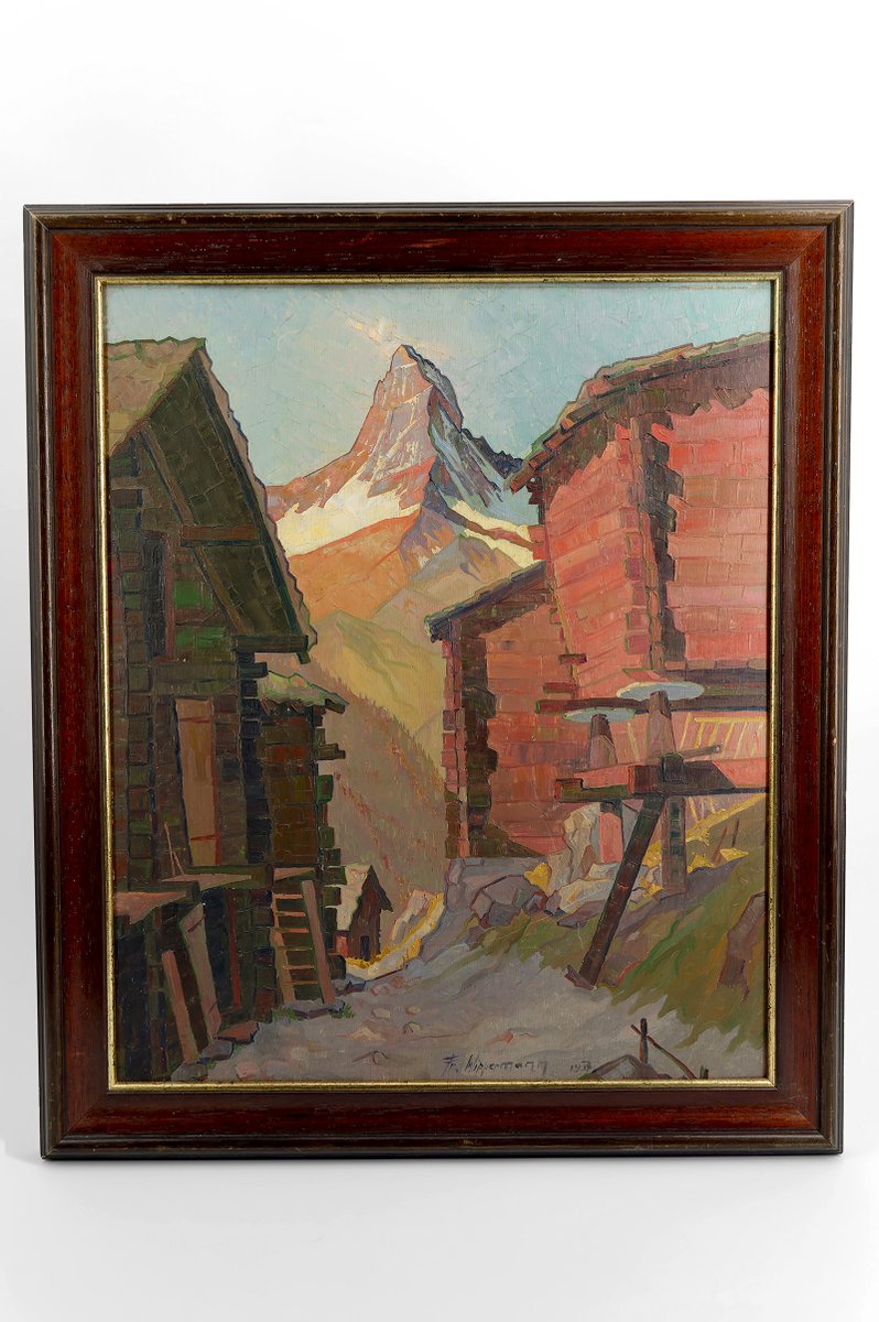 Wipperman, Findeln with Matterhorn, 1937, Oil Painting for sale at Pamono