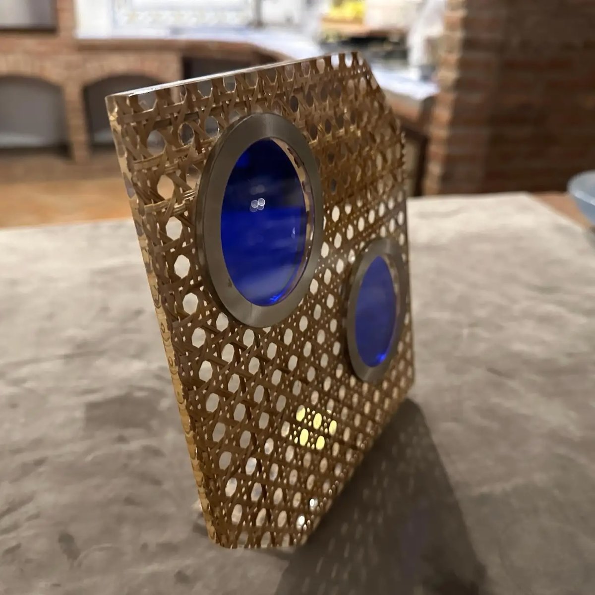 Vienna Straw and Acrylic Glass Picture Frame attributed to Dior Home ...