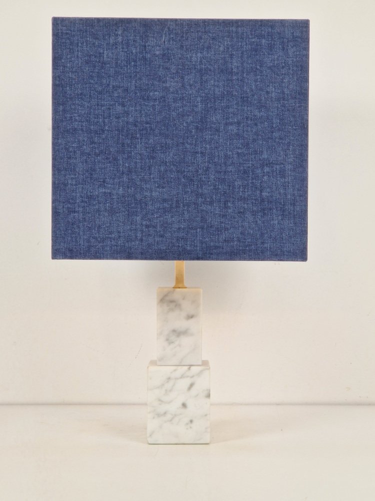 Vintage Carrara Marble Table Lamp, 1960s for sale at Pamono