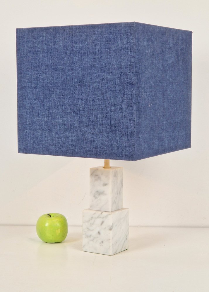 Vintage Carrara Marble Table Lamp, 1960s for sale at Pamono
