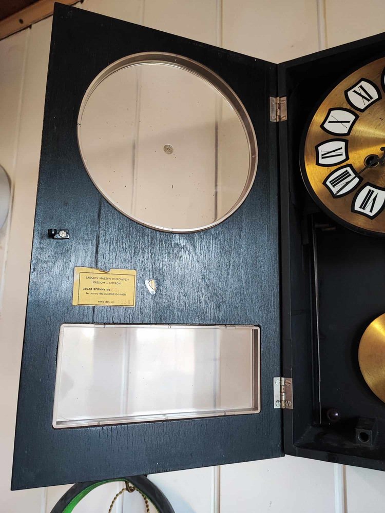 Wooden Hanging Clock, 1960s for sale at Pamono