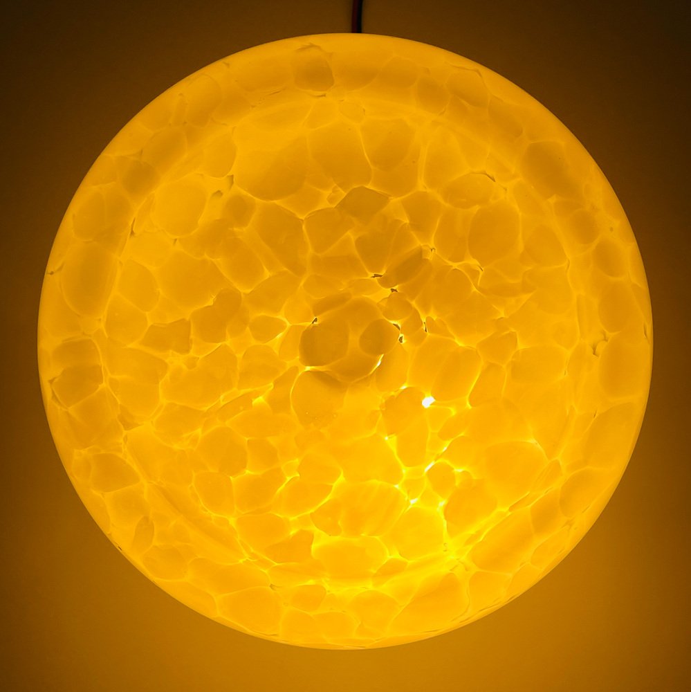 Art Deco Yellow Glass Ceiling Lamp, 1950s for sale at Pamono